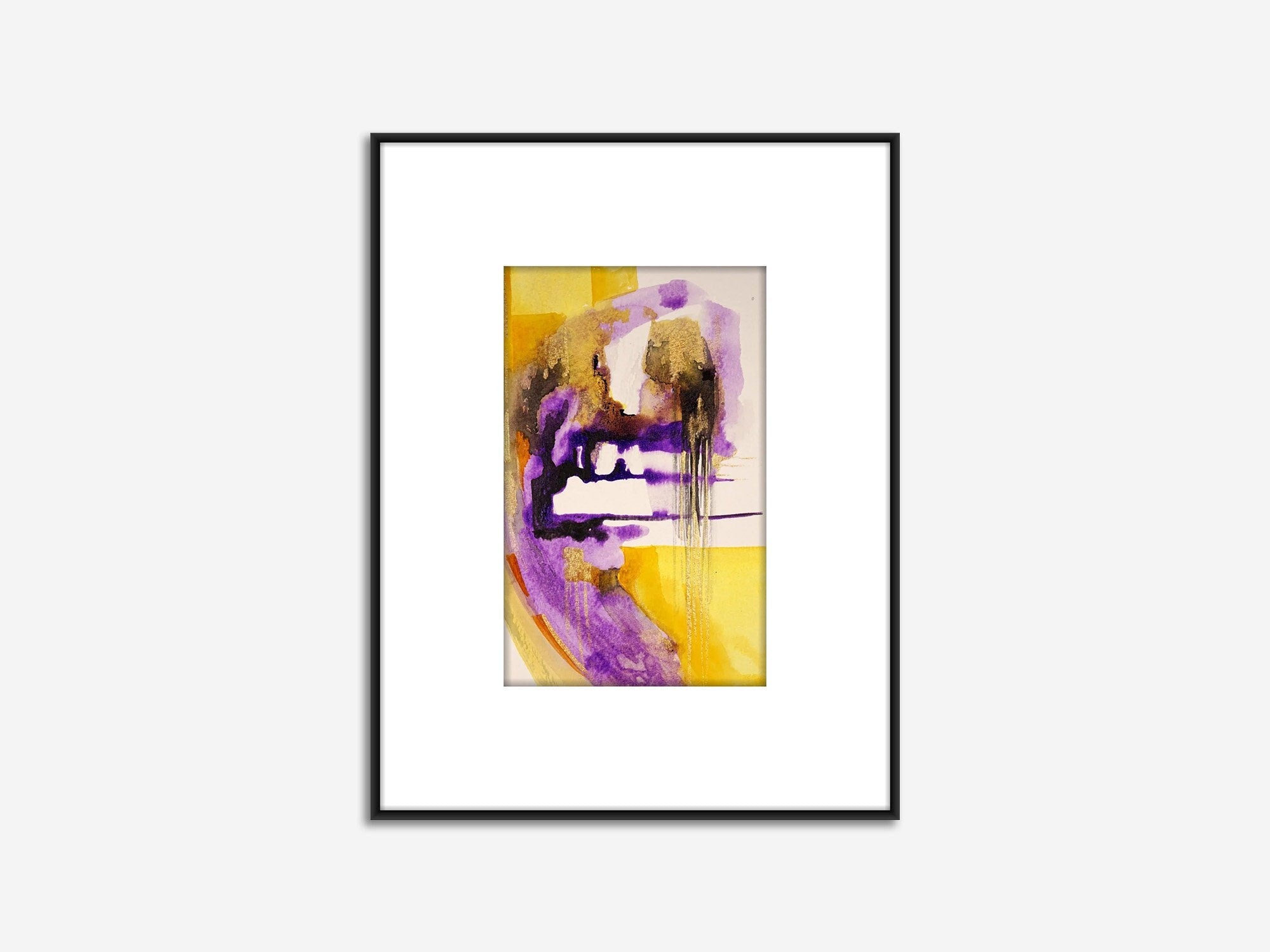 ORIGINAL Abstract Mini Watercolor painting, abstract art, mini ...